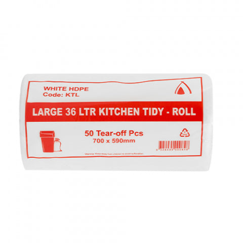 36L Kitchen Tidy Bags - White 1000 Bags – CBC Cleaning Products