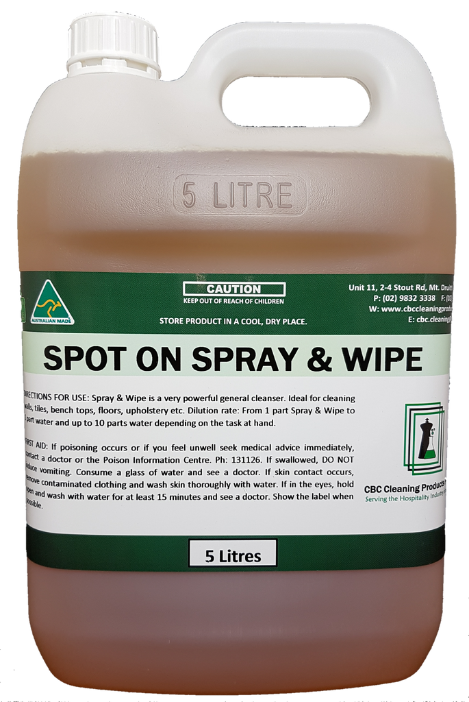 Spot On Spray & Wipe – CBC Cleaning Products